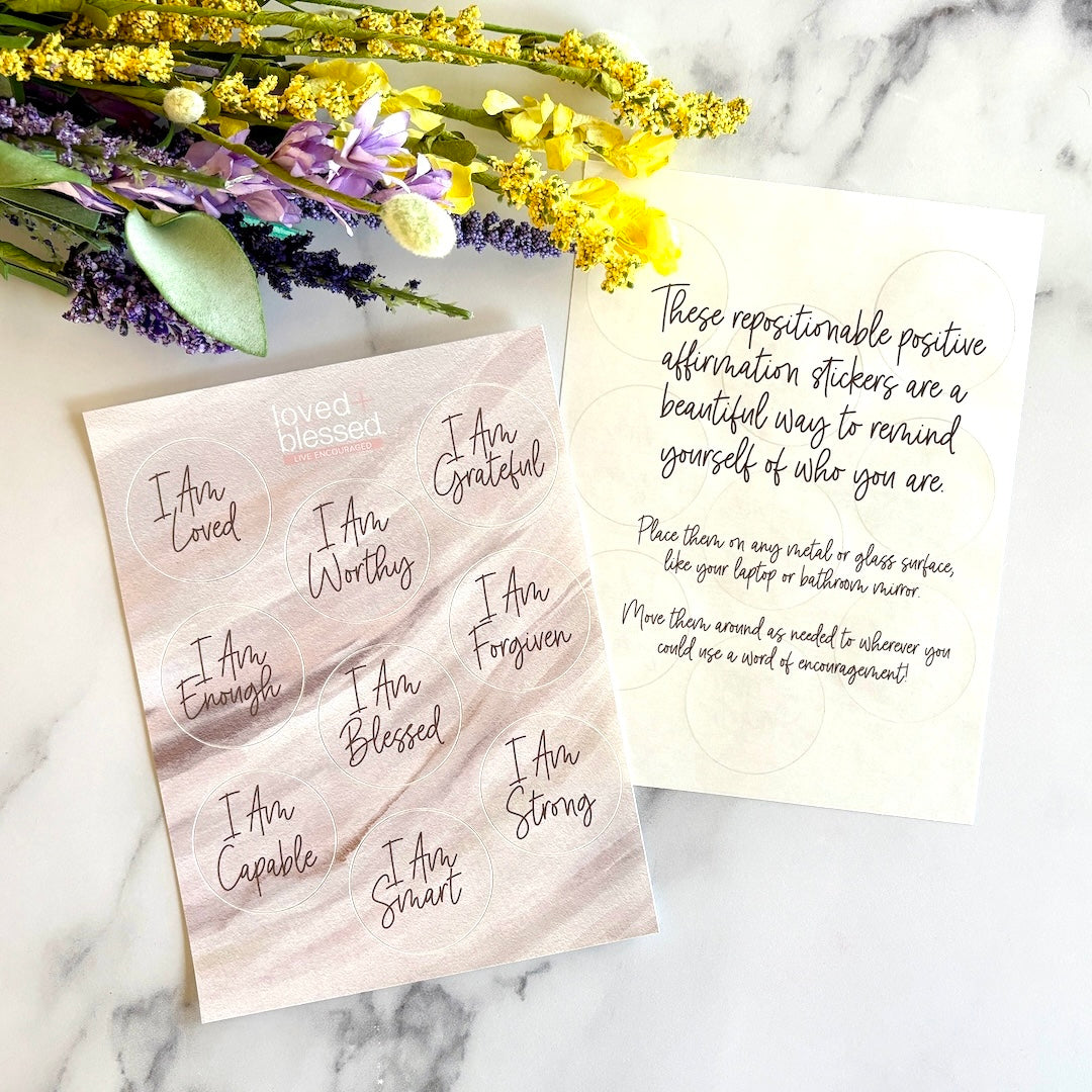 Positive Thoughts Sticker Sheet – lovedandblessed